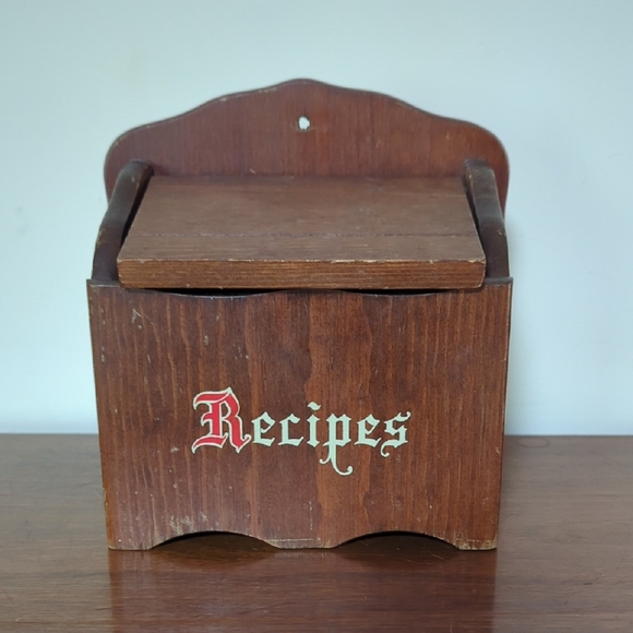 Kitchen | Vintage Wood Recipe Box With Card Slot | Poshmark